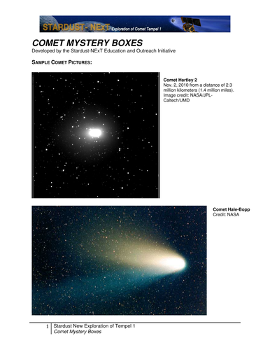 Comet Mystery Boxes | Teaching Resources