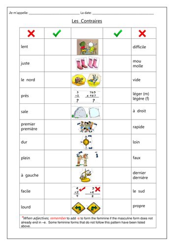 Les Contraires by labellaroma - Teaching Resources - TES