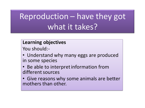 Animal reproduction strategies | Teaching Resources