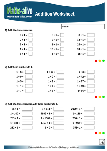 Addition worksheets with RAG | Teaching Resources