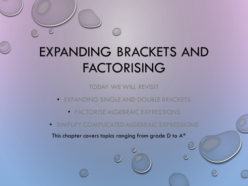 Expanding brackets and factorising | Teaching Resources Expanding brackets and factorising | Teaching Resources