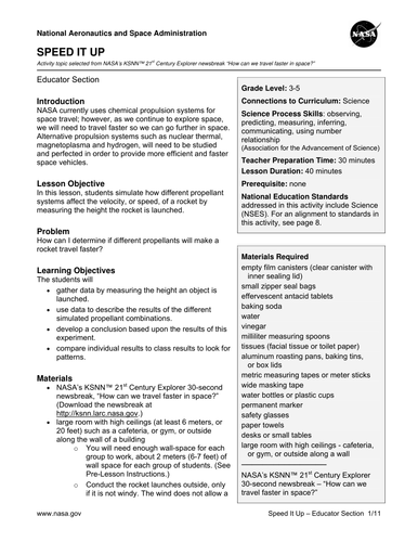 Speed It Up Activity | Teaching Resources