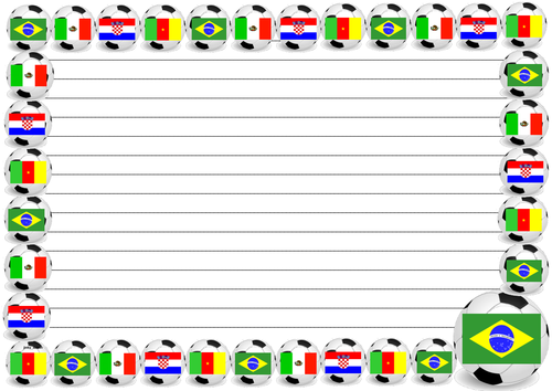 Football 2014 Themed Lined papers and Pageborders | Teaching Resources