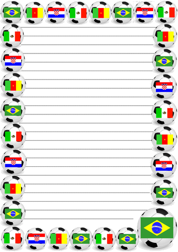 Football 2014 Themed Lined papers and Pageborders | Teaching Resources