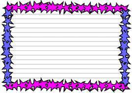 Pink and Blue Stars Themed Lined paper and Pageborders | Teaching Resources