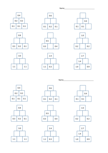 Decimal Bricks | Teaching Resources Decimal Bricks | Teaching Resources