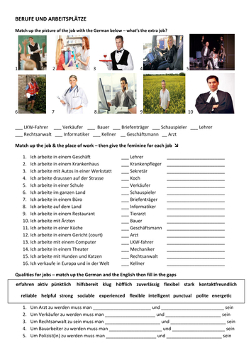 Jobs and work places in German | Teaching Resources