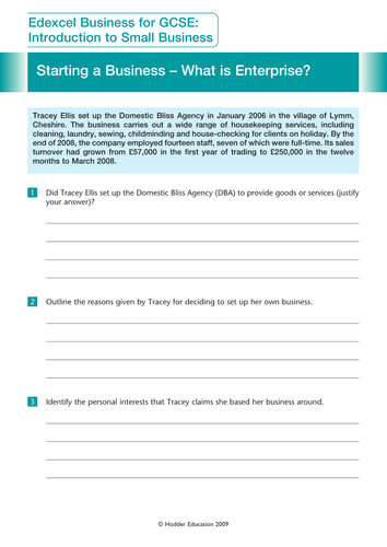 An Introduction to Business Enterprise | Teaching Resources