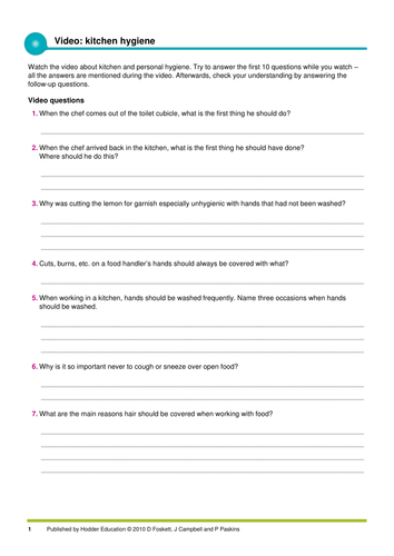 Hygiene and Food Safety | Teaching Resources