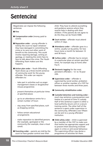 Sentencing | Teaching Resources