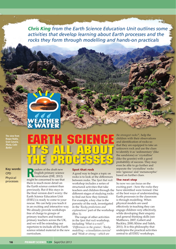 New curriculum focus: Earth science – it’s all about the processes ...