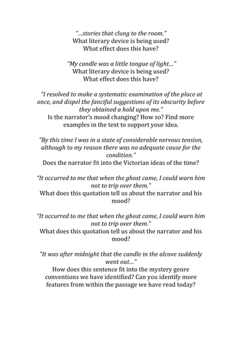 The Red Room, H. G. Wells unit (Year 9) | Teaching Resources