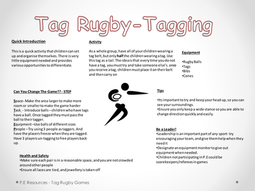 Tag Rugby - Warm Up Game | Teaching Resources