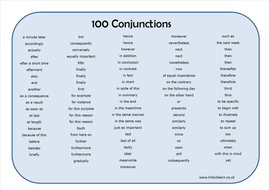 100 conjunctions learning mat | Teaching Resources