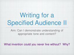 Writing for a Specified Audience | Teaching Resources