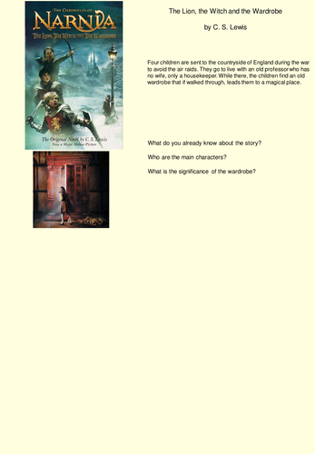 The Lion, the witch and the Wardrobe | Teaching Resources