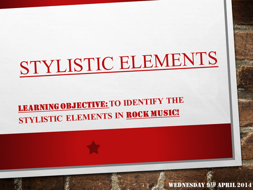 Stylistic Elements of Rock Music | Teaching Resources