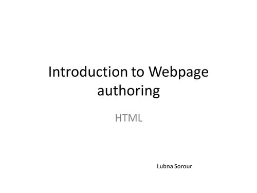 Intro to HTML | Teaching Resources