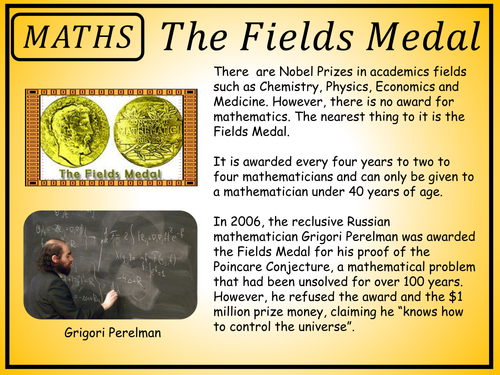 Maths Posters - The Fields Medal | Teaching Resources