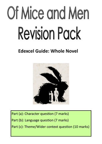 EDEXCEL GCSE ENGLISH- Of Mice & Men Revision Pack | Teaching Resources