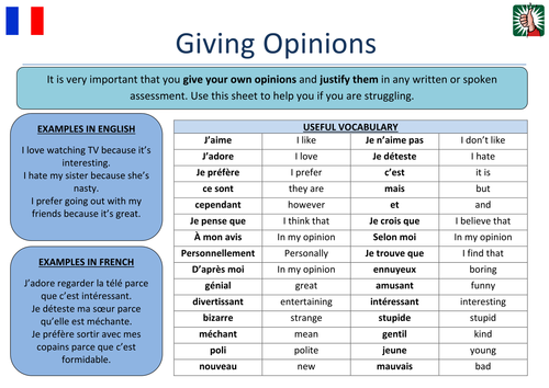 French: Independent Learning Folder | Teaching Resources