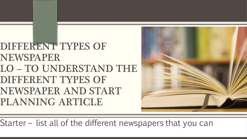 Year 10 Non-fiction. Producing a newspaper article | Teaching Resources