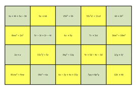 Simplifying expressions connect 4 | Teaching Resources