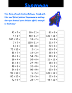 Superhero times table tests by cellerdore - Teaching Resources - Tes