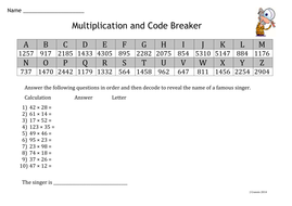 Multiplication Codebreaker | Teaching Resources