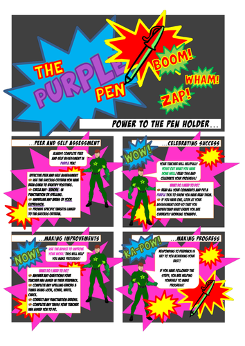 Purple Pen pupil assessment response - guide | Teaching Resources