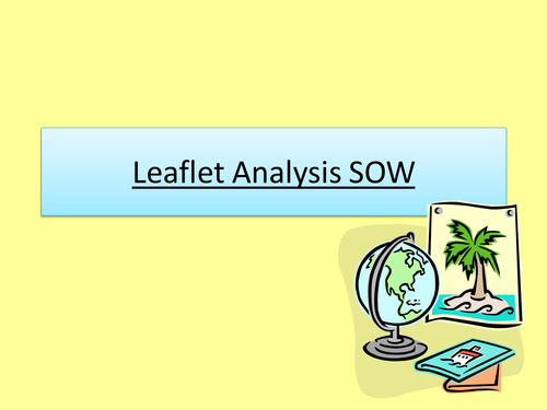 Leaflet Analysis (Non Fiction - KS3) SOW | Teaching Resources