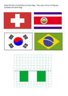 Flags Symmetry Worksheets | Teaching Resources
