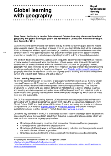 Global Learning with geography | Teaching Resources