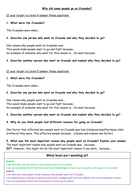 Why did some people go on Crusade? (Crusades SOW lesson 2) | Teaching ...