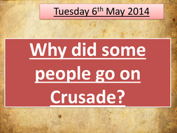 Why did some people go on Crusade? (Crusades SOW lesson 2) | Teaching ...