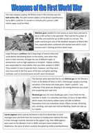 Weapons of WW1 | Teaching Resources