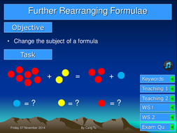 Further rearranging formula Grade B-A | Teaching Resources