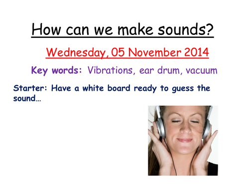 Introduction to sound | Teaching Resources