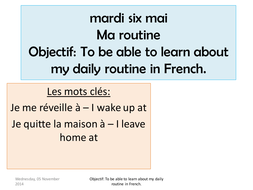 Year 7 french daily routine | Teaching Resources