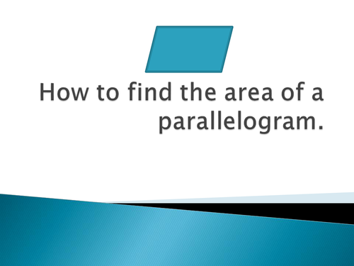 Area of a parallelogram | Teaching Resources
