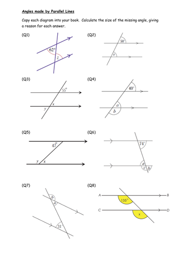 Angles Facts Including Angles Made by Parallel Lin | Teaching Resources