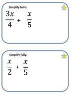 Adding Algebraic Fractions | Teaching Resources