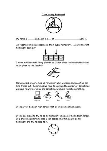 I can do my homework Social Story | Teaching Resources