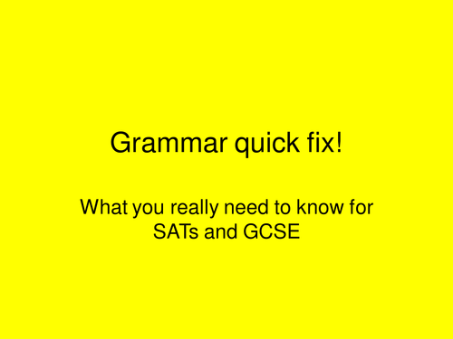 Revision of basic grammar skills | Teaching Resources