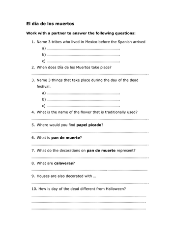 El Dia de los muertos | Teaching Resources