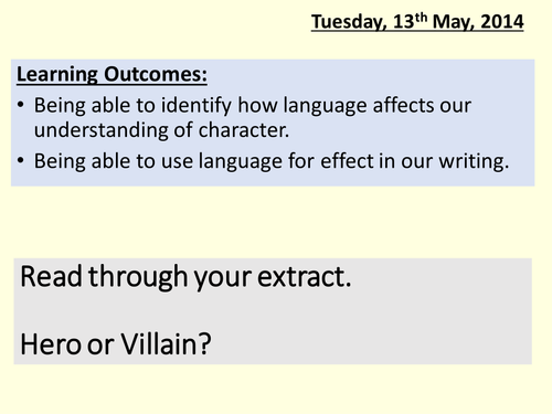 Analysing Extracts to support writing | Teaching Resources