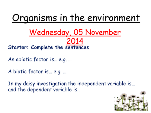 B2 Organisms and the environment | Teaching Resources
