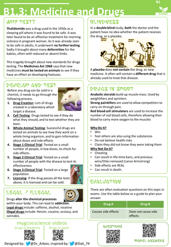 B1 AQA Learning Mats | Teaching Resources