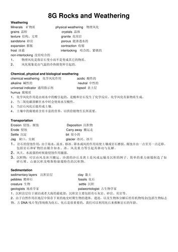 Science Keywords with Chinese Translations | Teaching Resources