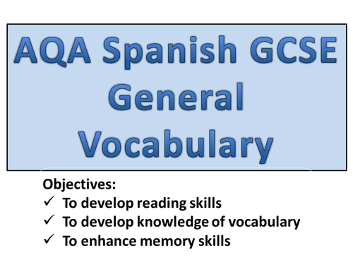 GCSE Spanish: Revision Starters | Teaching Resources